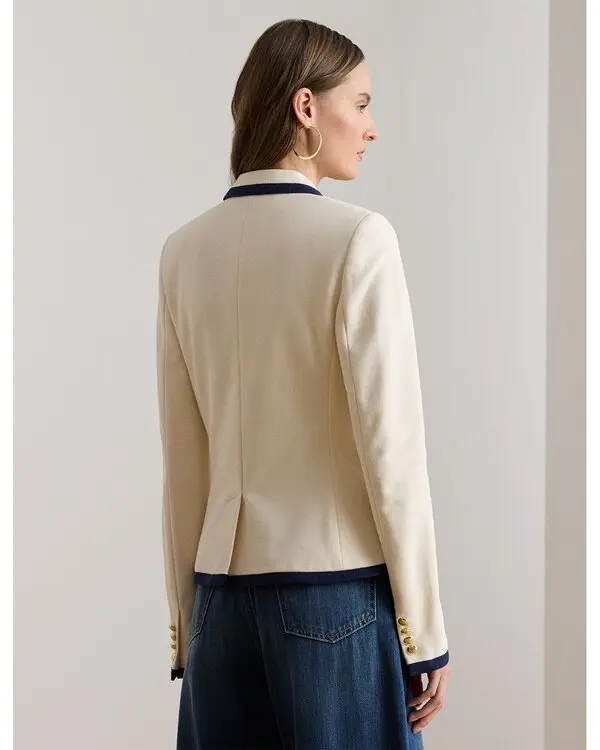 Ralph Lauren Two Tone Double Breasted Pique Blazer