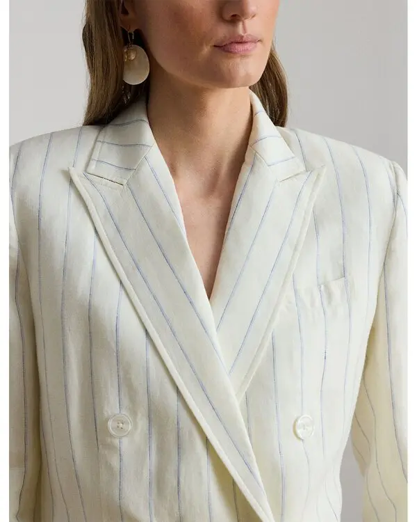 Ralph Lauren Striped Linen Twill Blazer