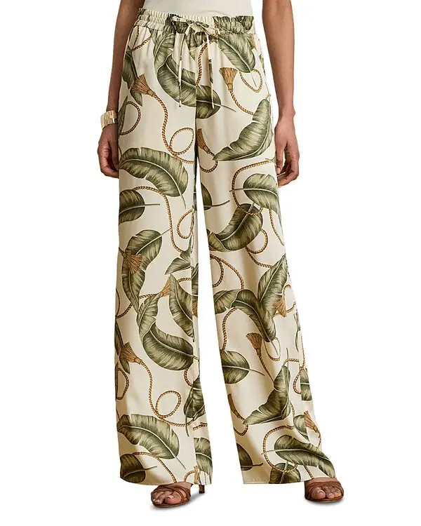 Ralph Lauren Rope Print Twill Wide Leg Pant
