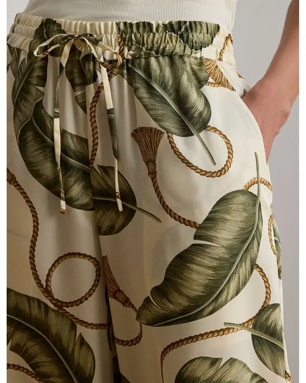 Ralph Lauren Rope Print Twill Wide Leg Pant