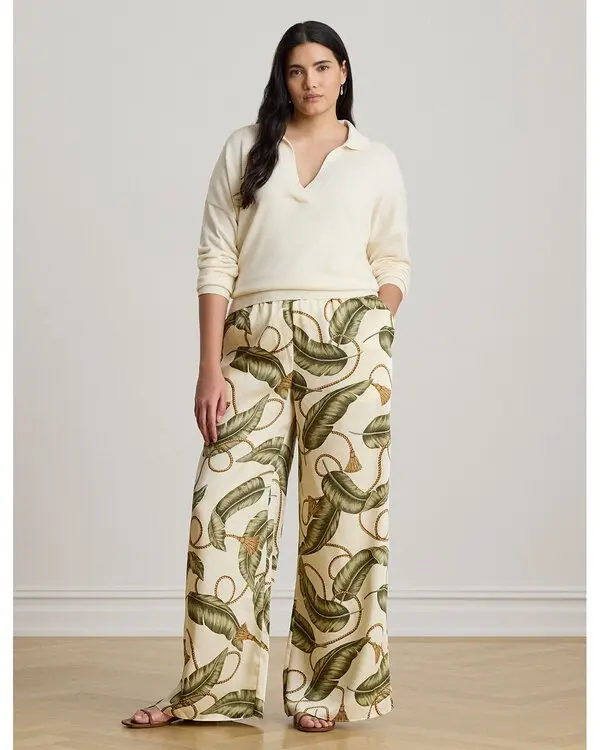 Ralph Lauren Rope Print Twill Wide Leg Pant