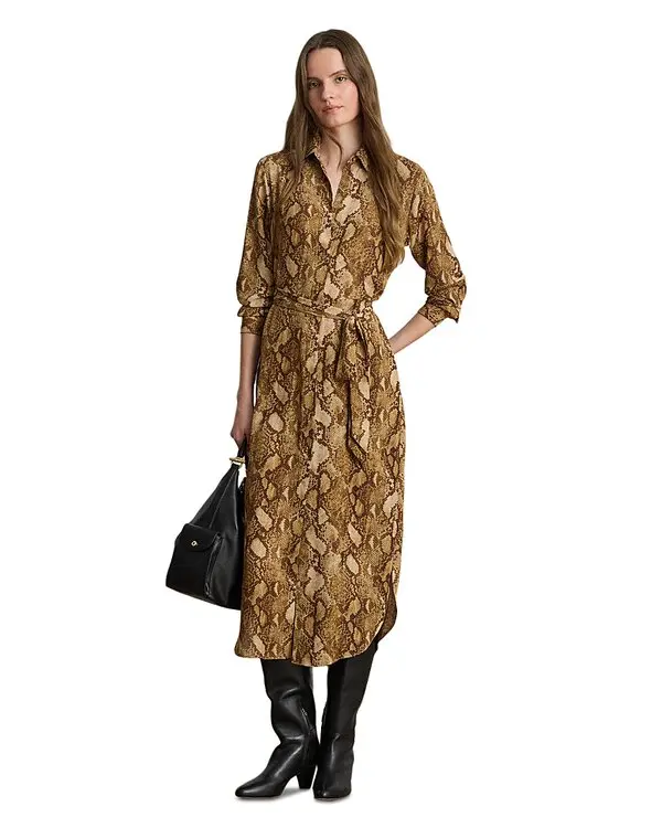 Ralph Lauren Python Print Georgette Shirtdress