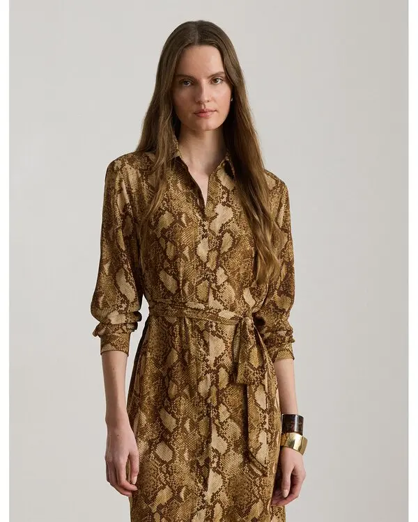 Ralph Lauren Python Print Georgette Shirtdress