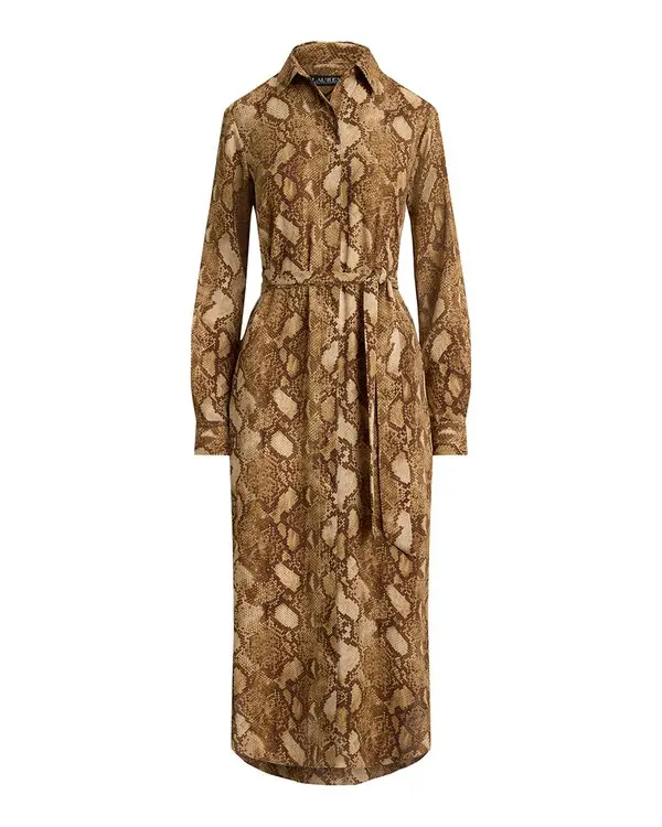 Ralph Lauren Python Print Georgette Shirtdress