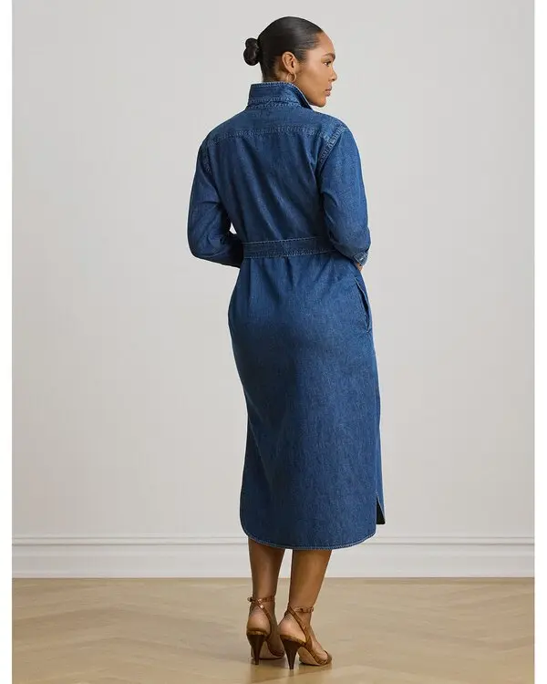 Ralph Lauren Belted Denim Midi Shirtdress