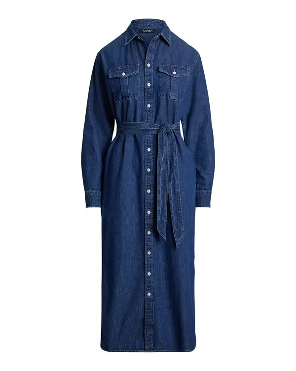 Ralph Lauren Belted Denim Midi Shirtdress