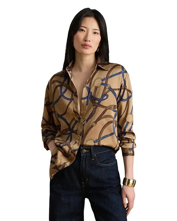 Ralph Lauren Printed Twill Relaxed Shirt - Camel Multi