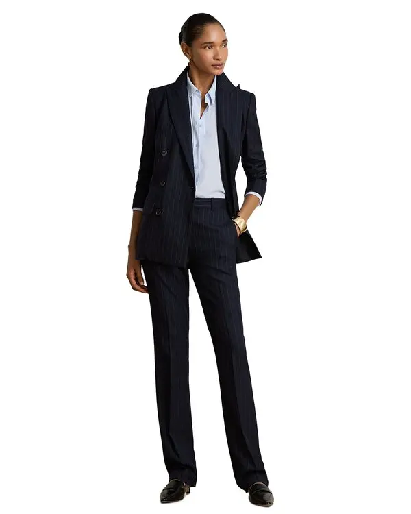 Ralph Lauren Pinstripe Twill Straight Pants