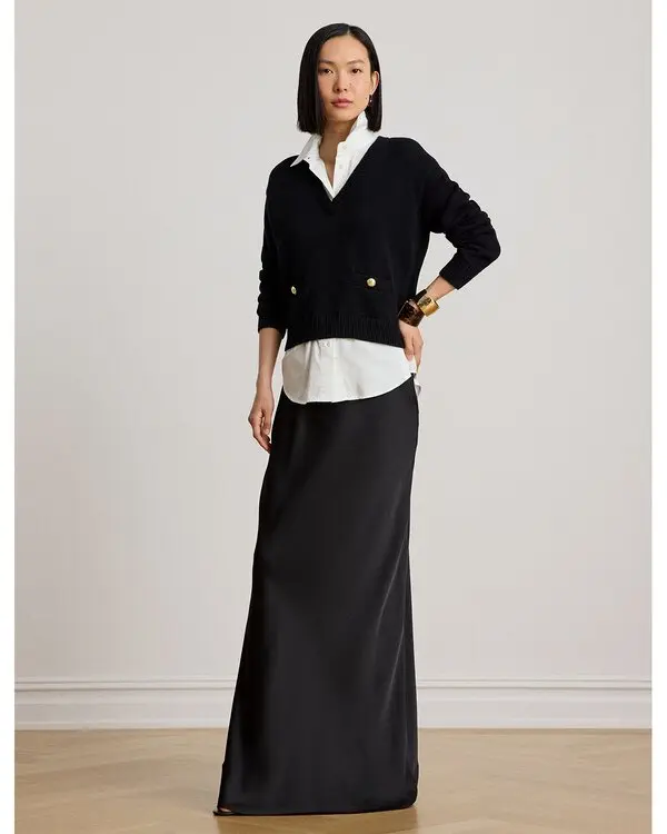 Ralph Lauren Satin Charmeuse Maxi Skirt