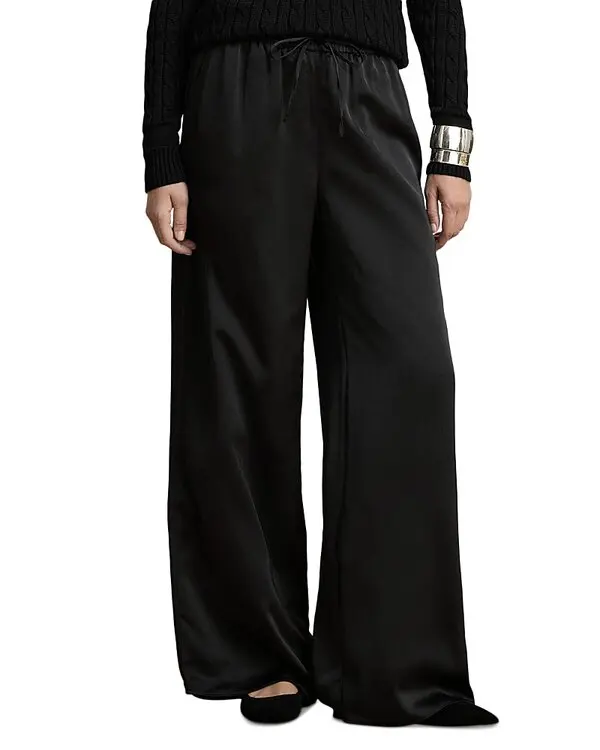 Ralph Lauren Satin Charmeuse Wide Leg Pants