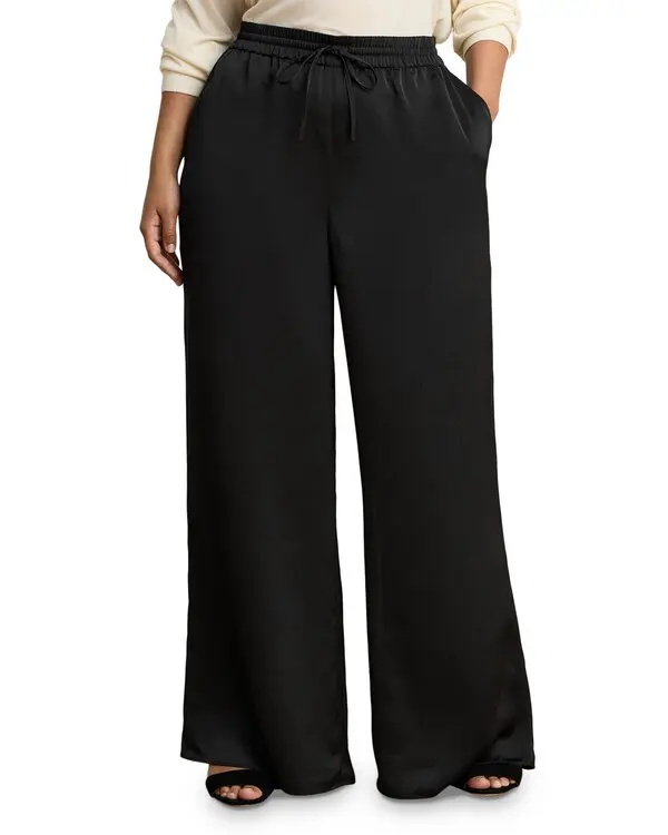 Ralph Lauren Satin Charmeuse Wide Leg Pants