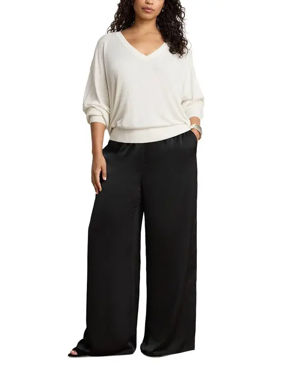 Ralph Lauren Satin Charmeuse Wide Leg Pants