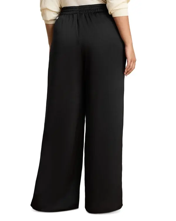 Ralph Lauren Satin Charmeuse Wide Leg Pants