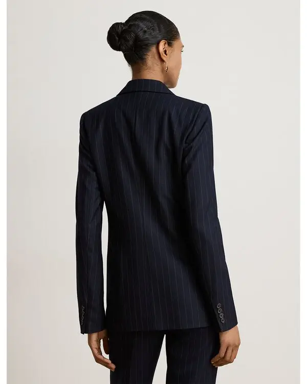 Ralph Lauren Pinstripe Double Breasted Twill Blazer