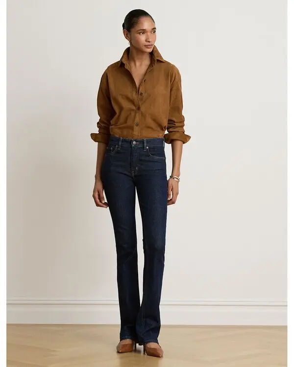 Ralph Lauren Button Front Suede Shirt