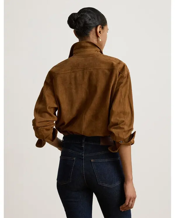 Ralph Lauren Button Front Suede Shirt
