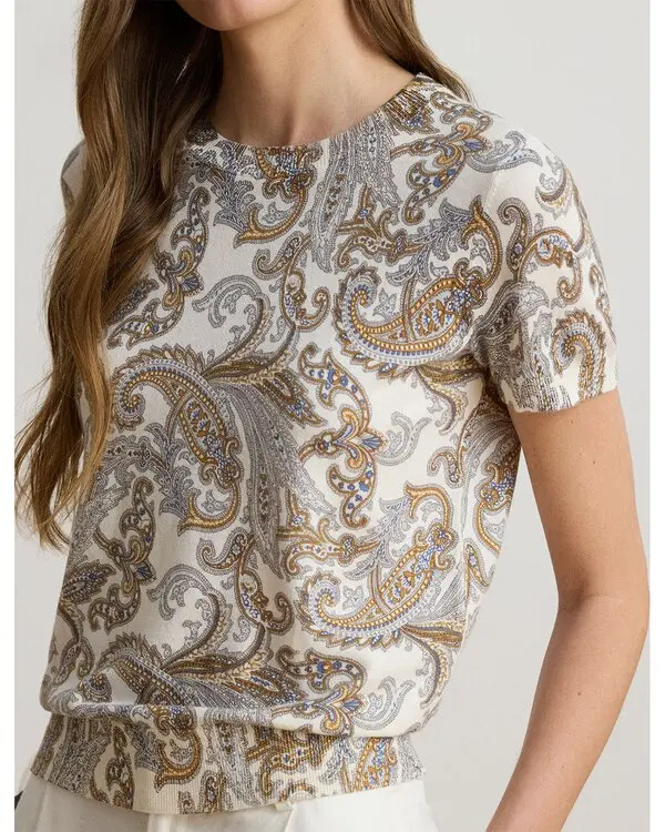 Ralph Lauren Paisley Short Sleeve Sweater