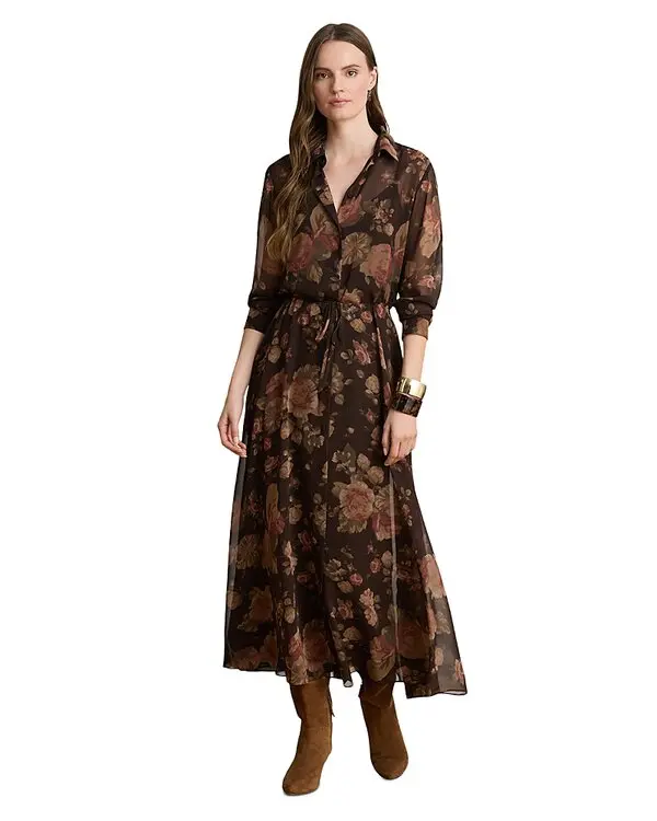 Ralph Lauren Petite Floral Chiffon Shirtdress