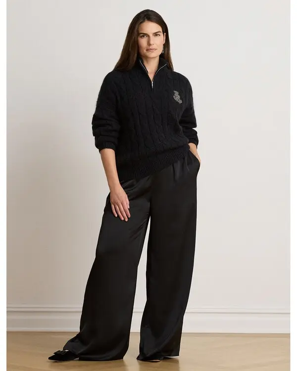 Ralph Lauren Cable Funnel Neck Quarter Zip Sweater
