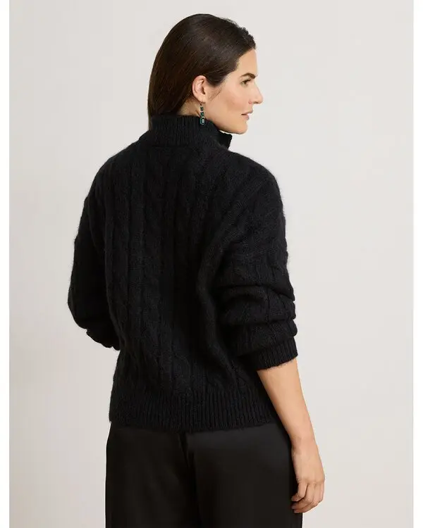 Ralph Lauren Cable Funnel Neck Quarter Zip Sweater