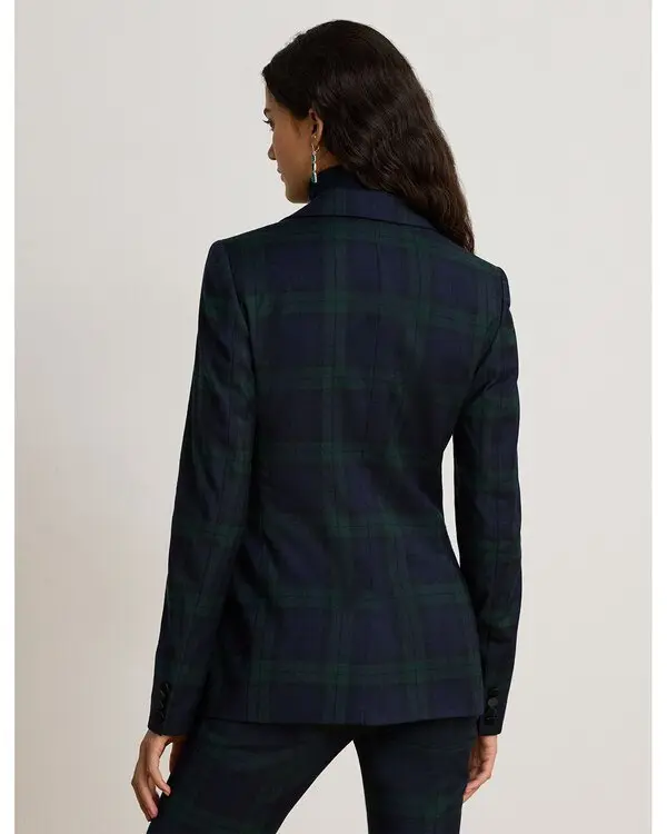 Ralph Lauren Black Watch Satin Trim Twill Blazer