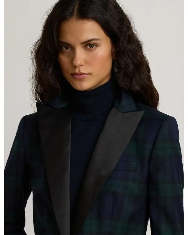 Ralph Lauren Black Watch Satin Trim Twill Blazer