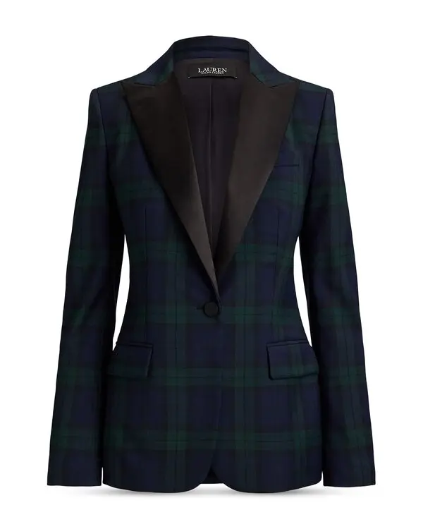 Ralph Lauren Black Watch Satin Trim Twill Blazer