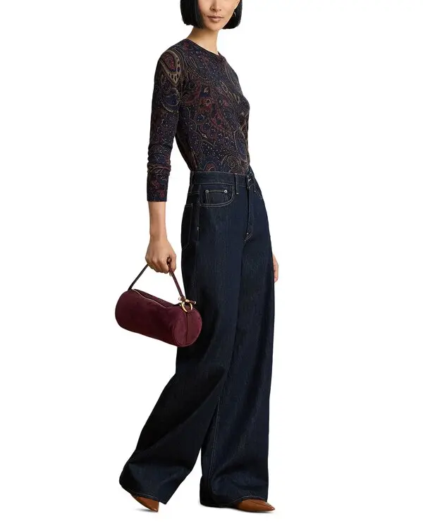 Ralph Lauren Cotton Blend Paisley Print Sweater