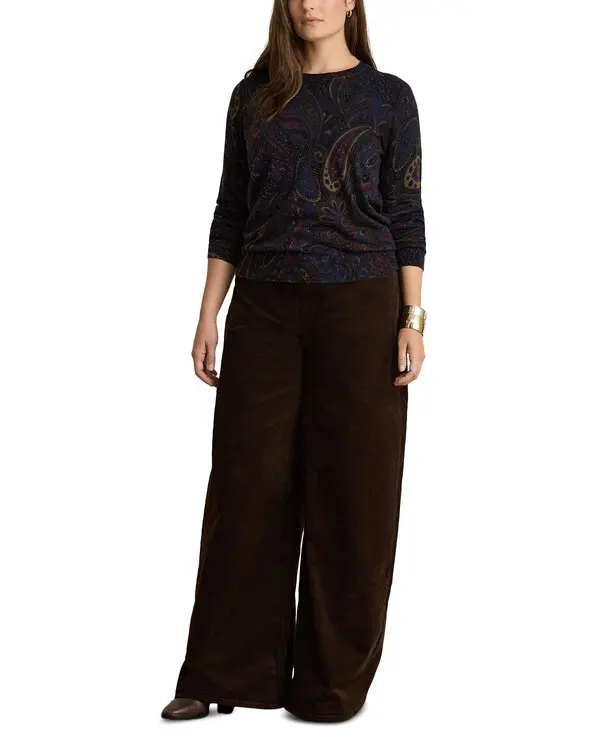 Ralph Lauren Cotton Blend Paisley Print Sweater