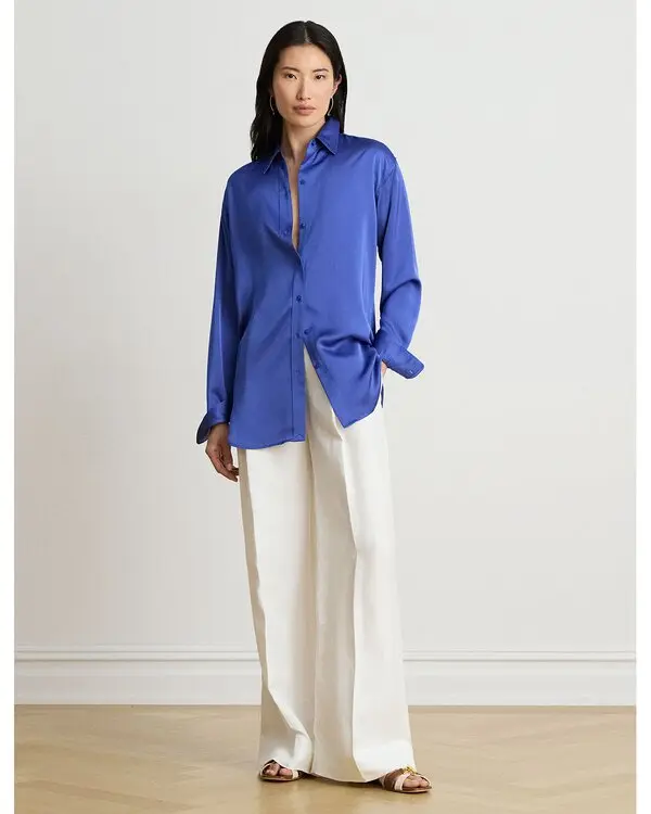 Ralph Lauren Satin Charmeuse Relaxed Fit Shirt