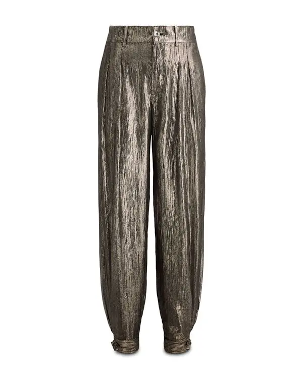Ralph Lauren Paisley Metallic Crinkle Jogger Pants