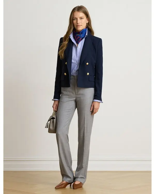 Ralph Lauren Melange Wool Twill Straight Pants