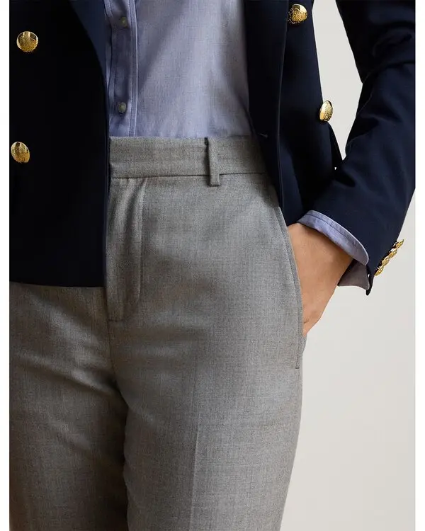 Ralph Lauren Melange Wool Twill Straight Pants