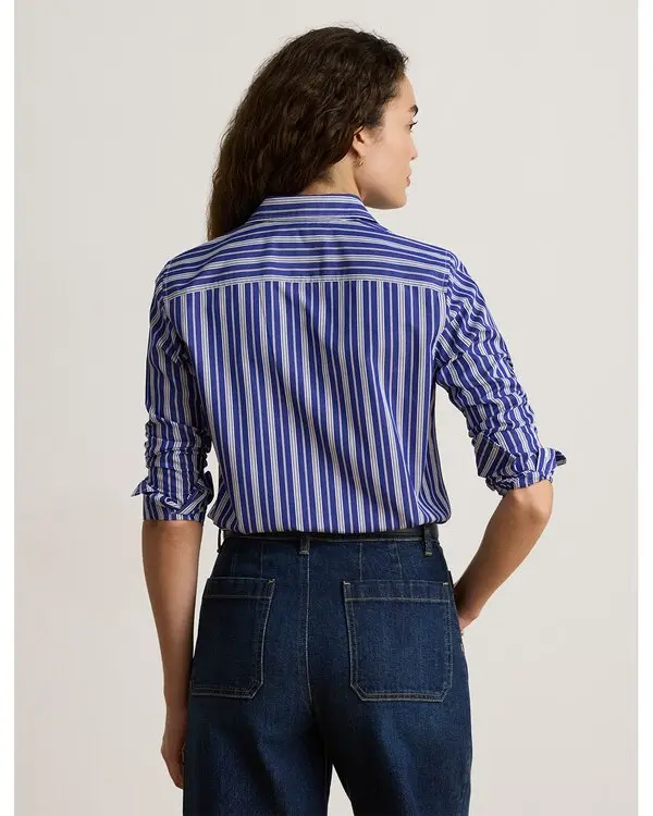 Ralph Lauren Classic Fit Striped Cotton Broadcloth Shirt
