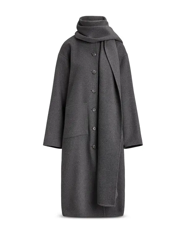 Ralph Lauren Double Faced Scarf Trim Coat