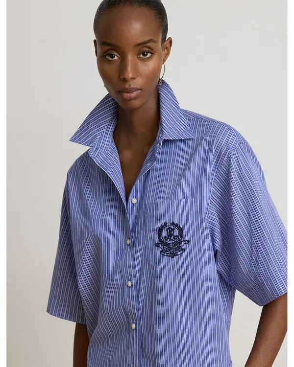 Ralph Lauren Striped Cotton Cropped Shirt