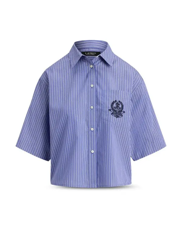 Ralph Lauren Striped Cotton Cropped Shirt