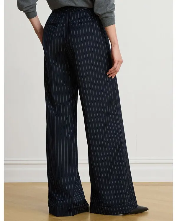 Ralph Lauren Twill Pinstripe Wide Leg Pants