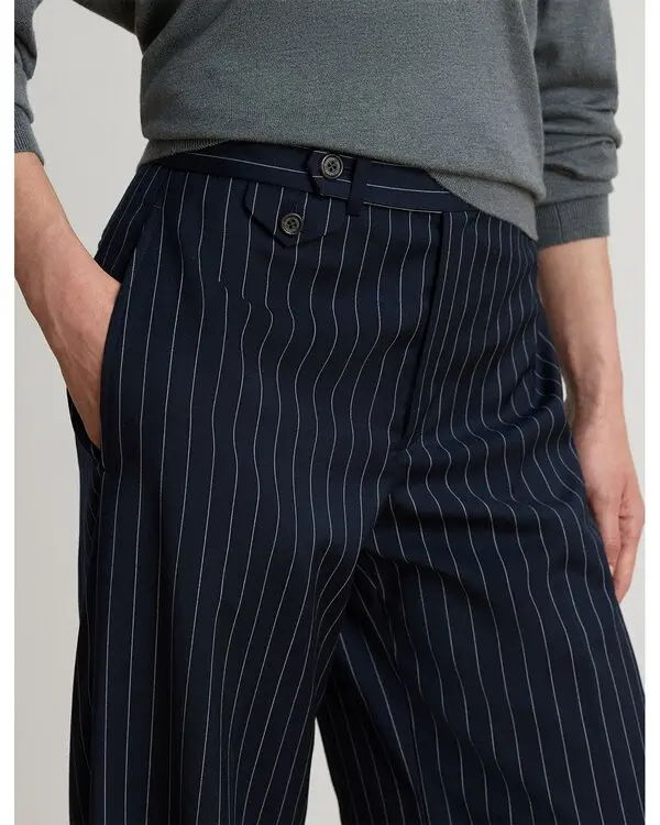 Ralph Lauren Twill Pinstripe Wide Leg Pants