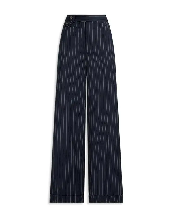 Ralph Lauren Twill Pinstripe Wide Leg Pants