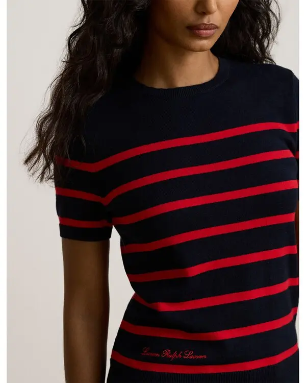Ralph Lauren Striped Crewneck Sweater - Navy/red