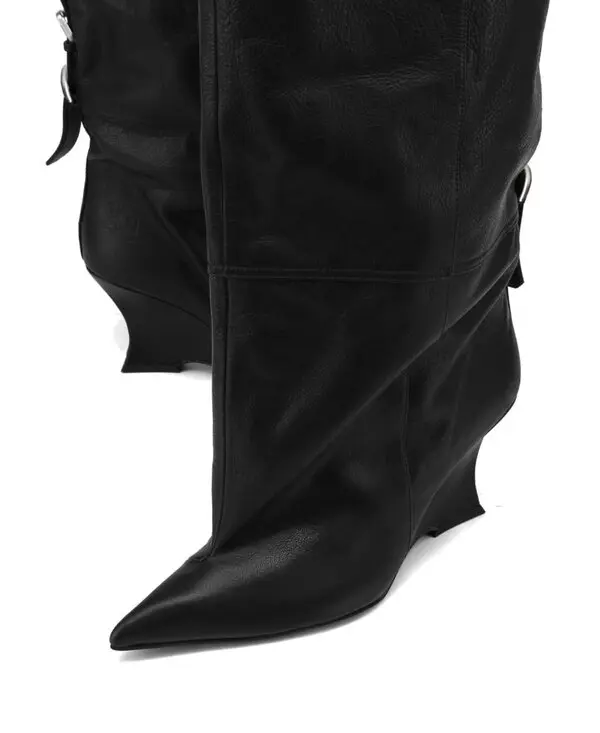 NAKED WOLFE Harness Leather Boots - Black