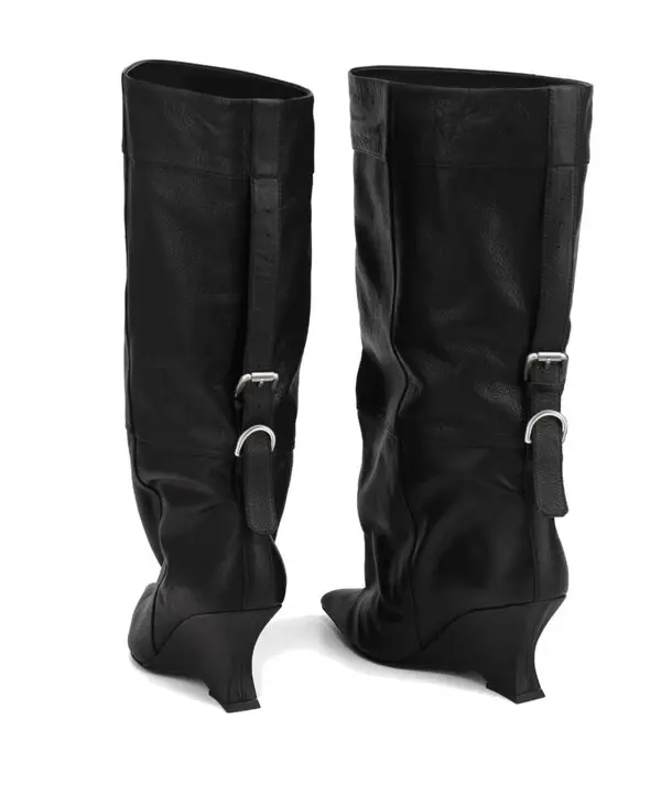 NAKED WOLFE Harness Leather Boots - Black