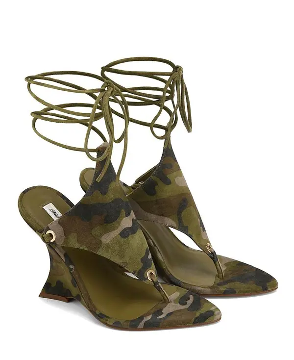 NAKED WOLFE Rampage Suede Heels - Camo