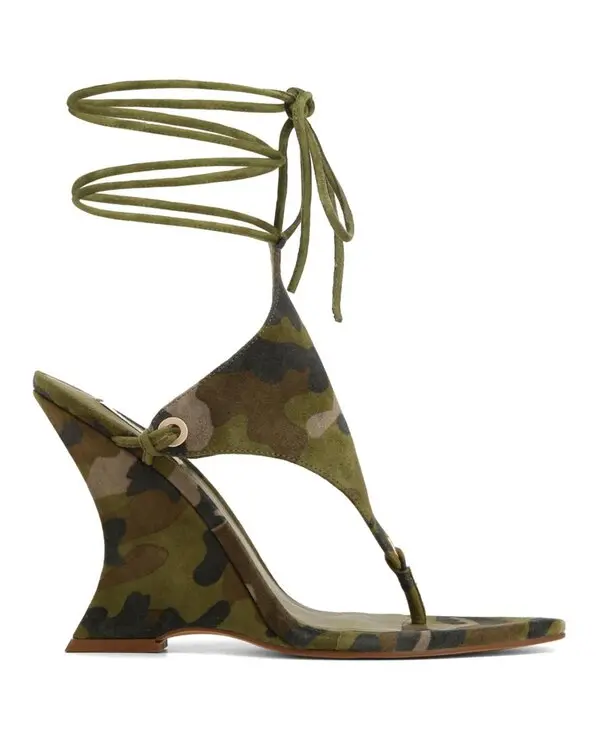 NAKED WOLFE Rampage Suede Heels - Camo