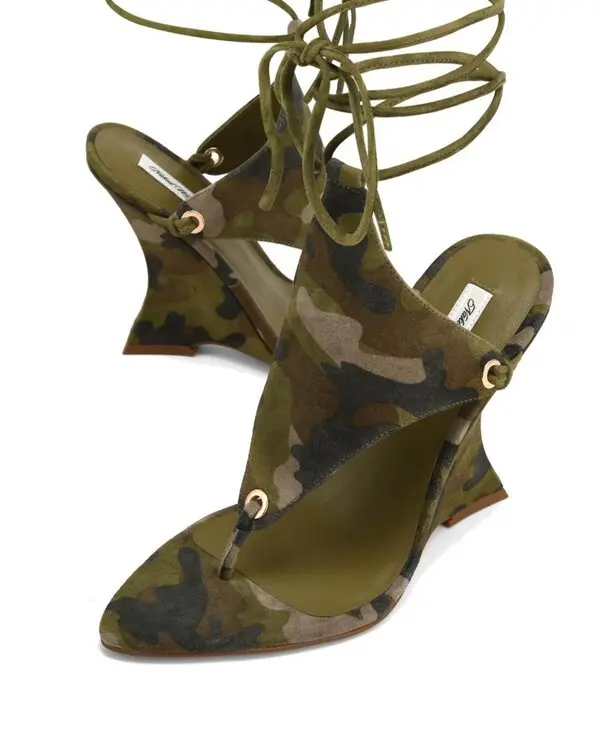 NAKED WOLFE Rampage Suede Heels - Camo