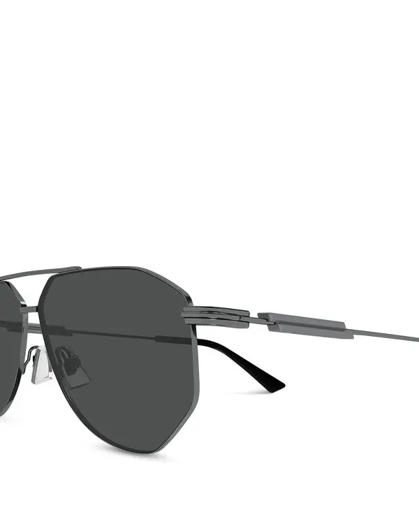 Bottega Veneta Classic Pilot Sunglasses, 60mm
