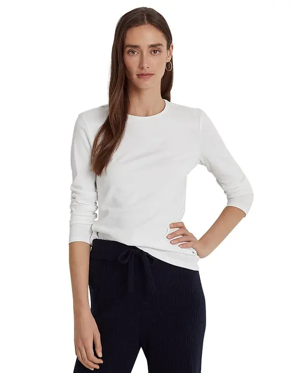 Ralph Lauren Crewneck Long Sleeve Tee - White