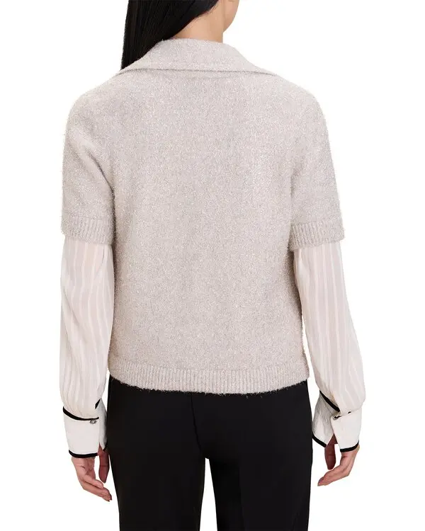 NIC+ZOE Tinseltown Collared Short Sleeve Cardigan