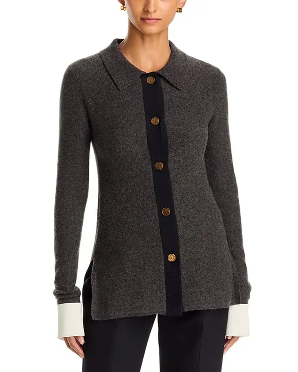 TOTEME Yak & Wool Slim Collared Cardigan